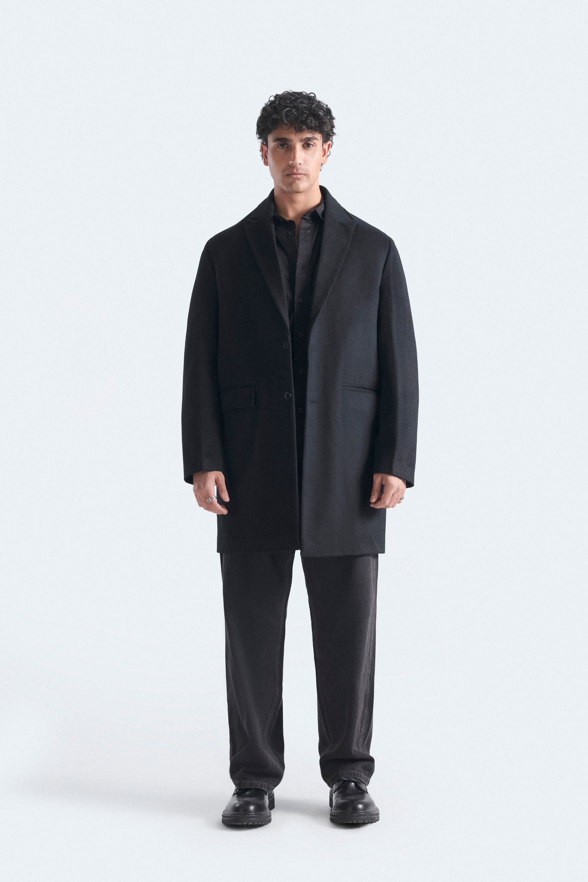 Felt Textured Long Coat – Outfitters