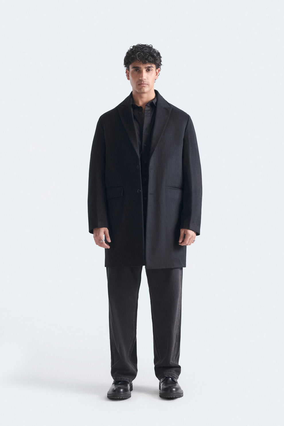 Felt Textured Long Coat – Outfitters